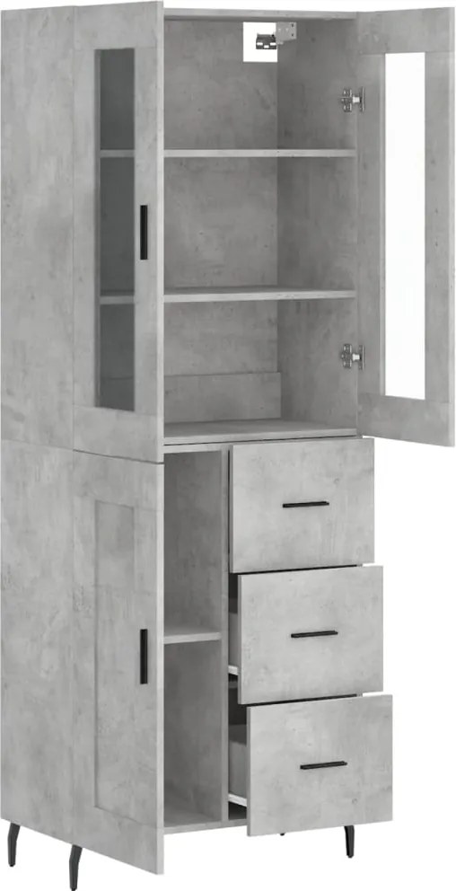 Skříň highboard betonově šedá 69,5x34x180 cm kompozitní dřevo 3198677