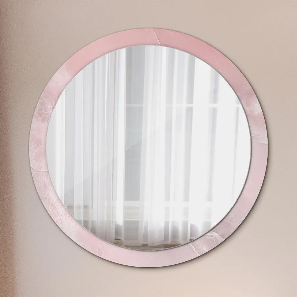 Kulaté dekorativní zrcadlo Růžový kámen fi 100 cm