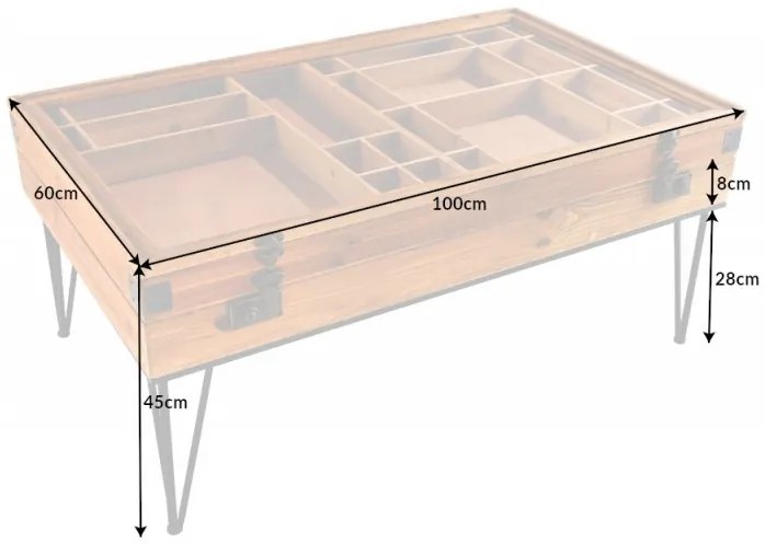 Přírodní dřevěný konferenční stolek Seven Seas 100 cm