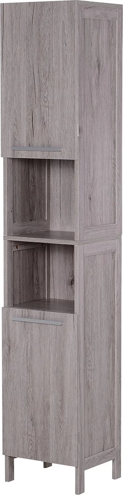 Skřínka kleankin – Vysoká pomocná skříň do koupelny s velkým úložným prostorem 30x32x172,5 cm | Aosom