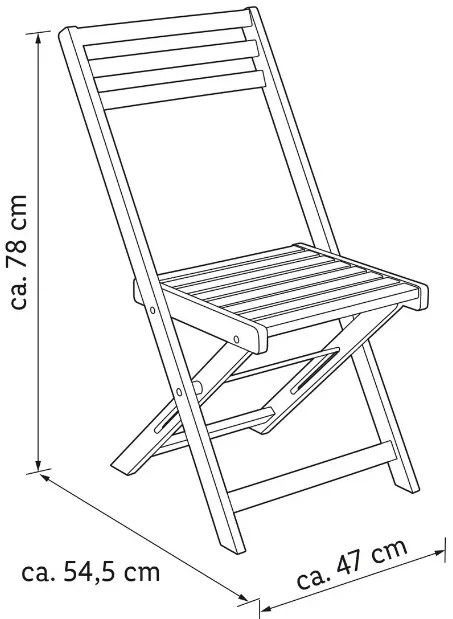 CountrySide Dřevěná zahradní skládací židle Sevilla 437282