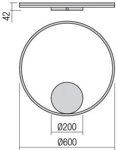 Redo group Redo Orbit indirect, nástěnné/stropní kruhové svítidlo, 42W LED 3000K, stmívatelné TRIAC, bronz, prům. 60cm