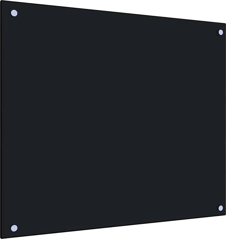 Kuchyňský panel černý 70 x 60 cm tvrzené sklo 249483