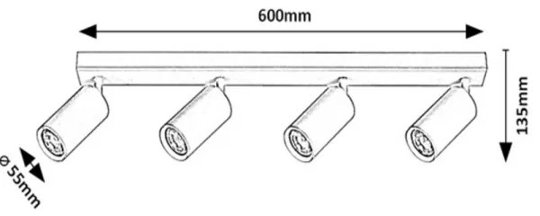 Rabalux 2086 - Stropní bodové svítidlo SOLO 4xGU10/25W/230V černá