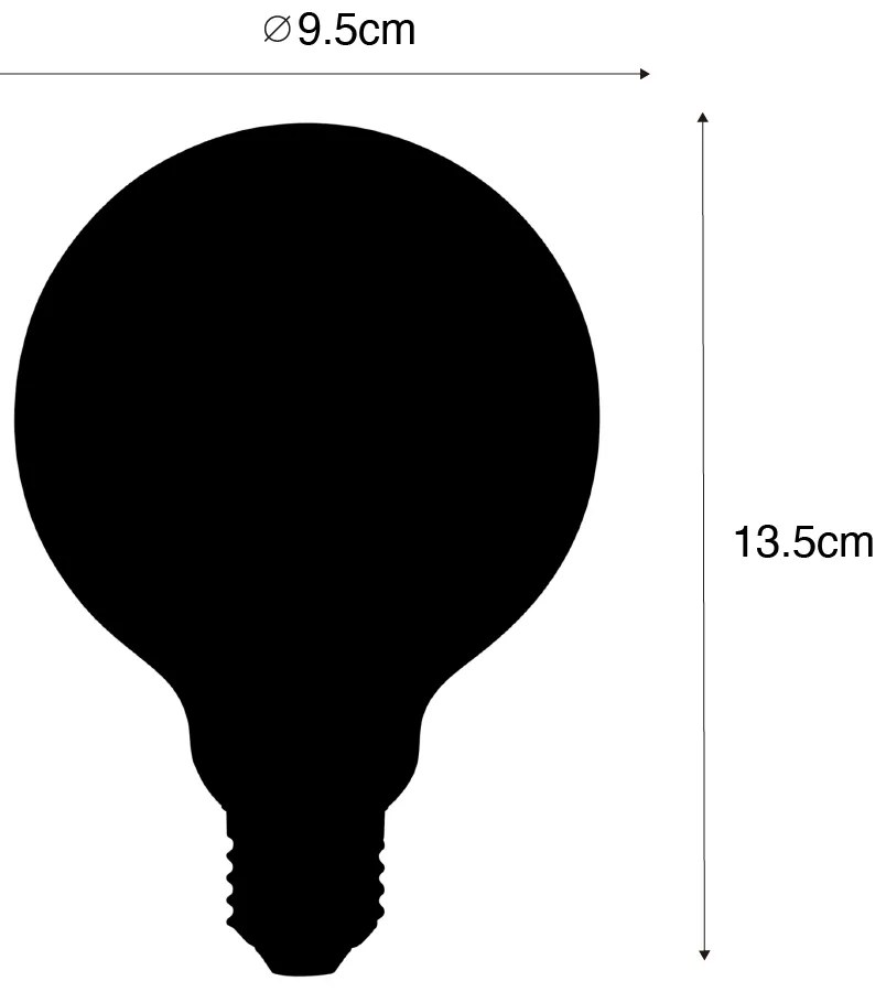 Sada 5 LED žárovek E27 G95 matných, 3-krokově stmívatelných, 5W 550 lm 2700K