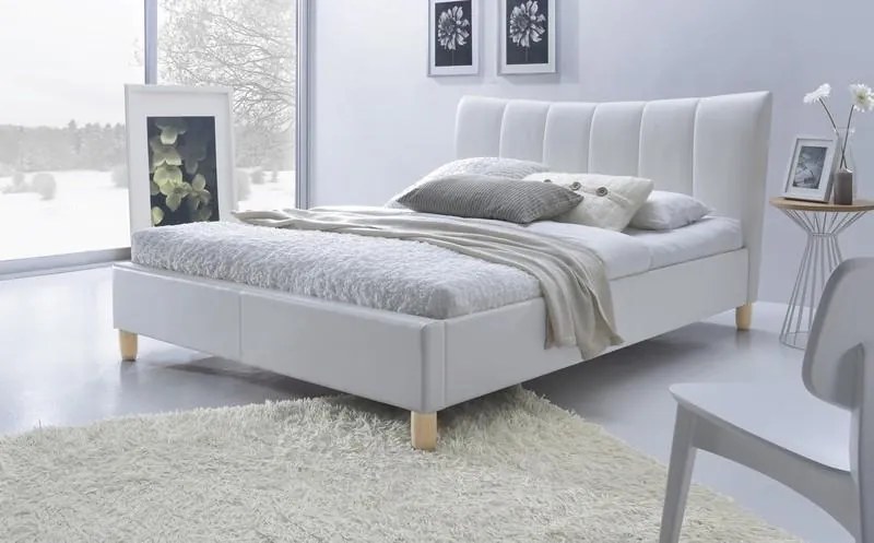 SANDY postel čalouněná bílá