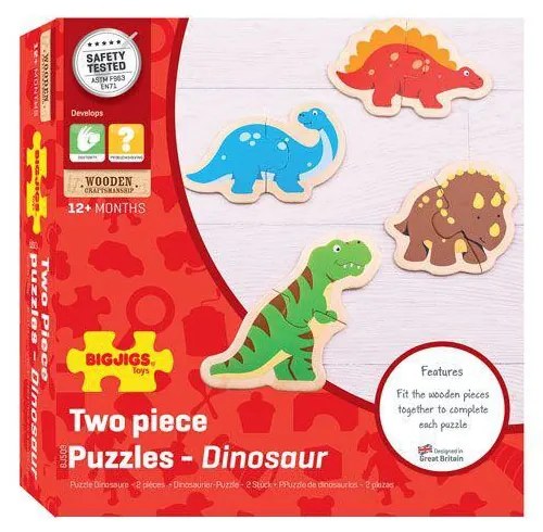 Bigjigs Toys Dřevěné puzzle dinosauři