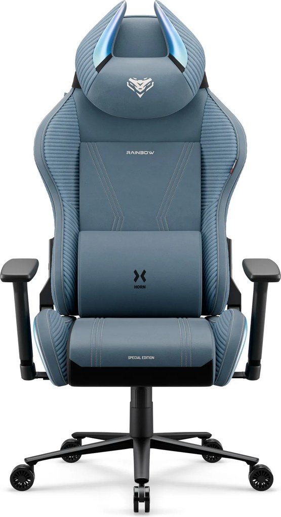 Herní křeslo z látky modré Normal Size: Diablo X-Horn 2.0 Rainbow Blue