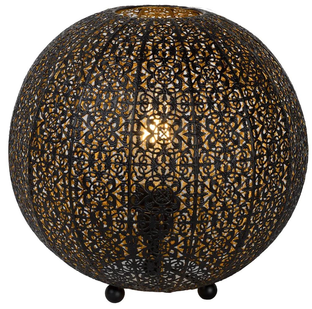Lucide 8583/34/30 stolní lampa Tahar, černá, E27, ø33cm