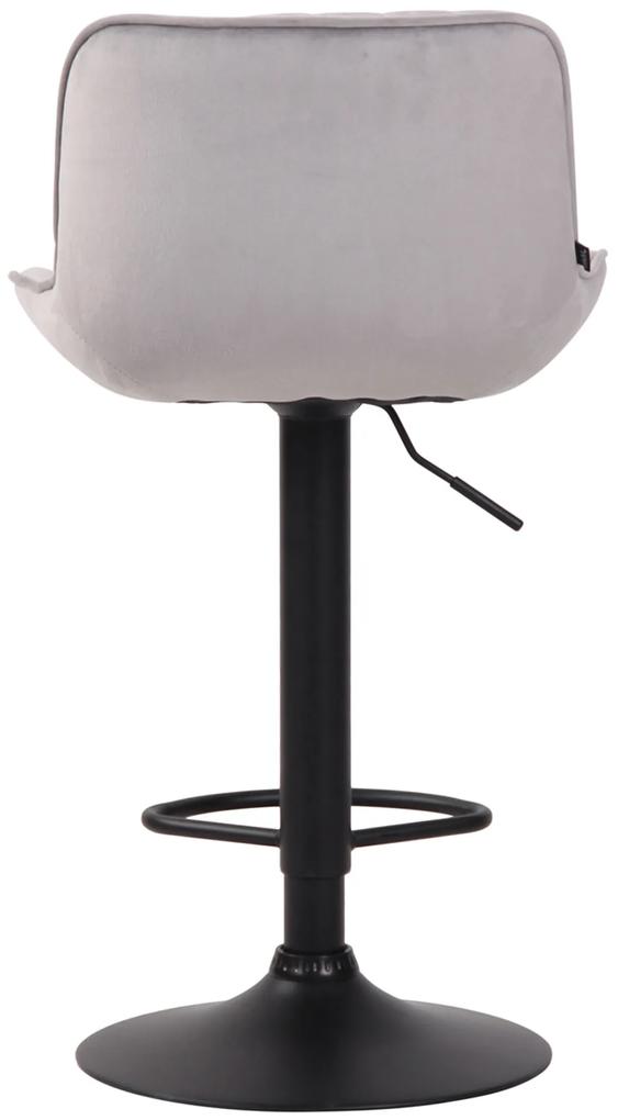 Barová židle Haugo - samet - černý rám | světle šedá
