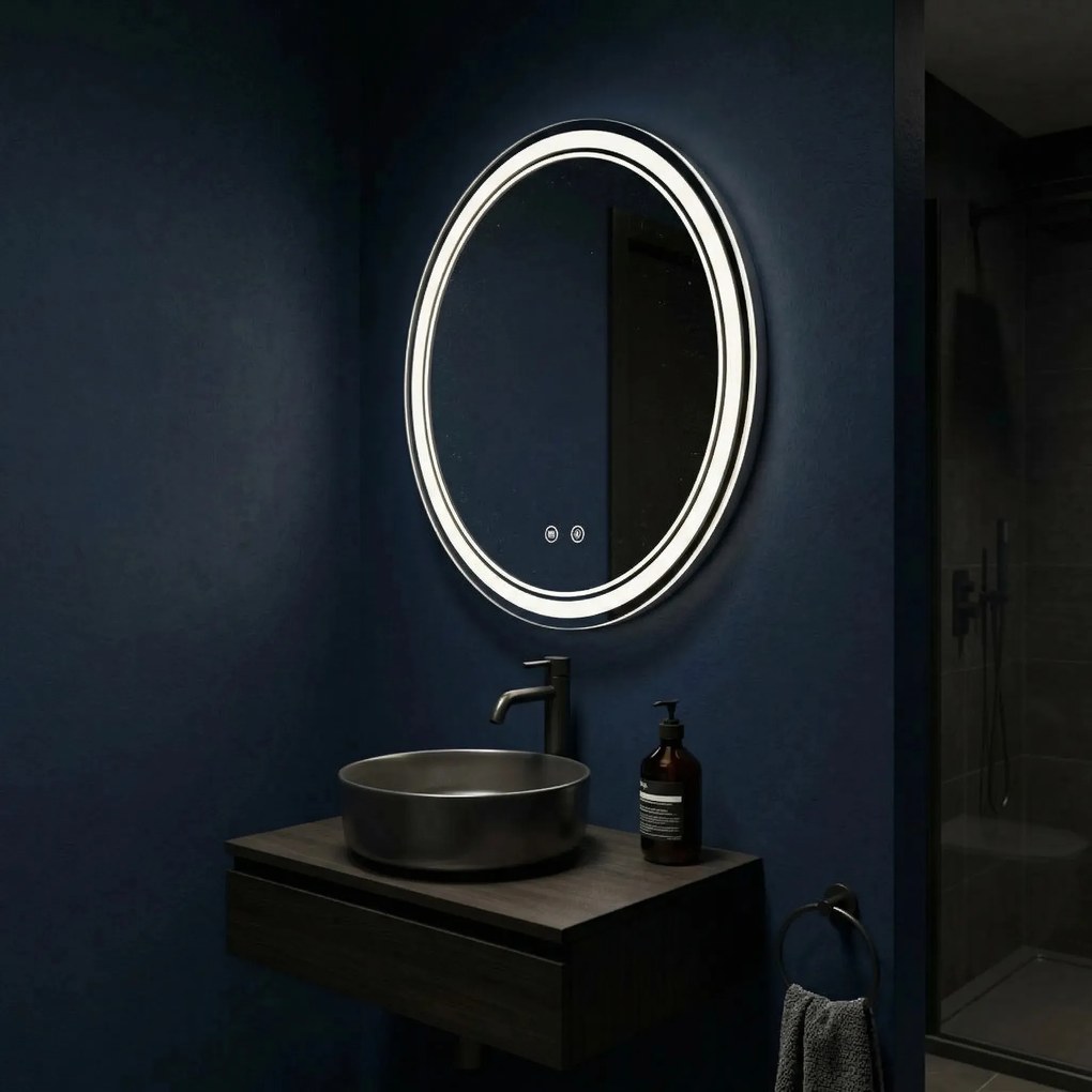 Tutumi Zrcadlo ⌀60 cm s vyhříváním a regulovatelným LED osvětlením HOM-00203