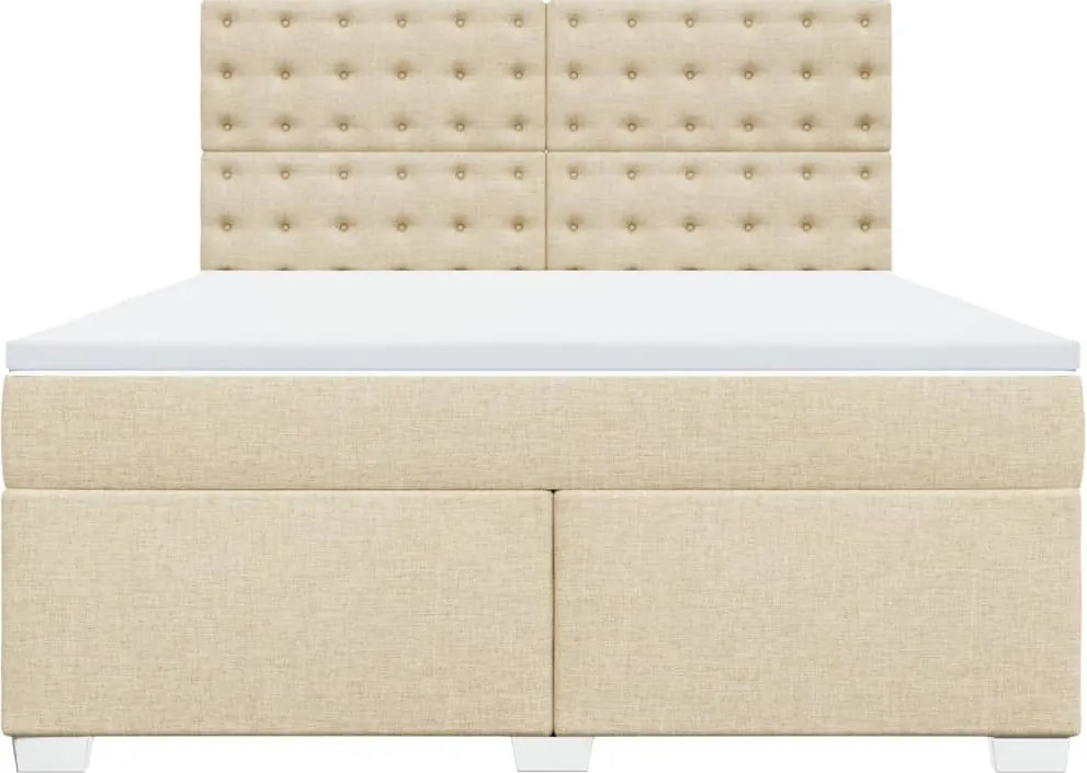 Box spring postel s matrací krémová 180x200 cm textil 3292886