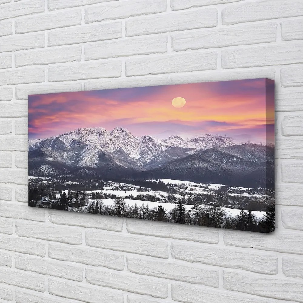Obrazy na plátně horské zimní 120x60 cm