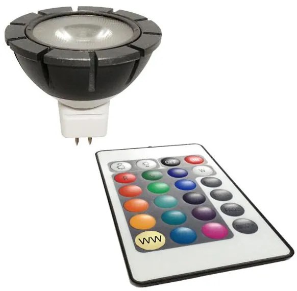 Sada Power LED, MR16, 12 V AC, RGB, 3,5 W + ovládání