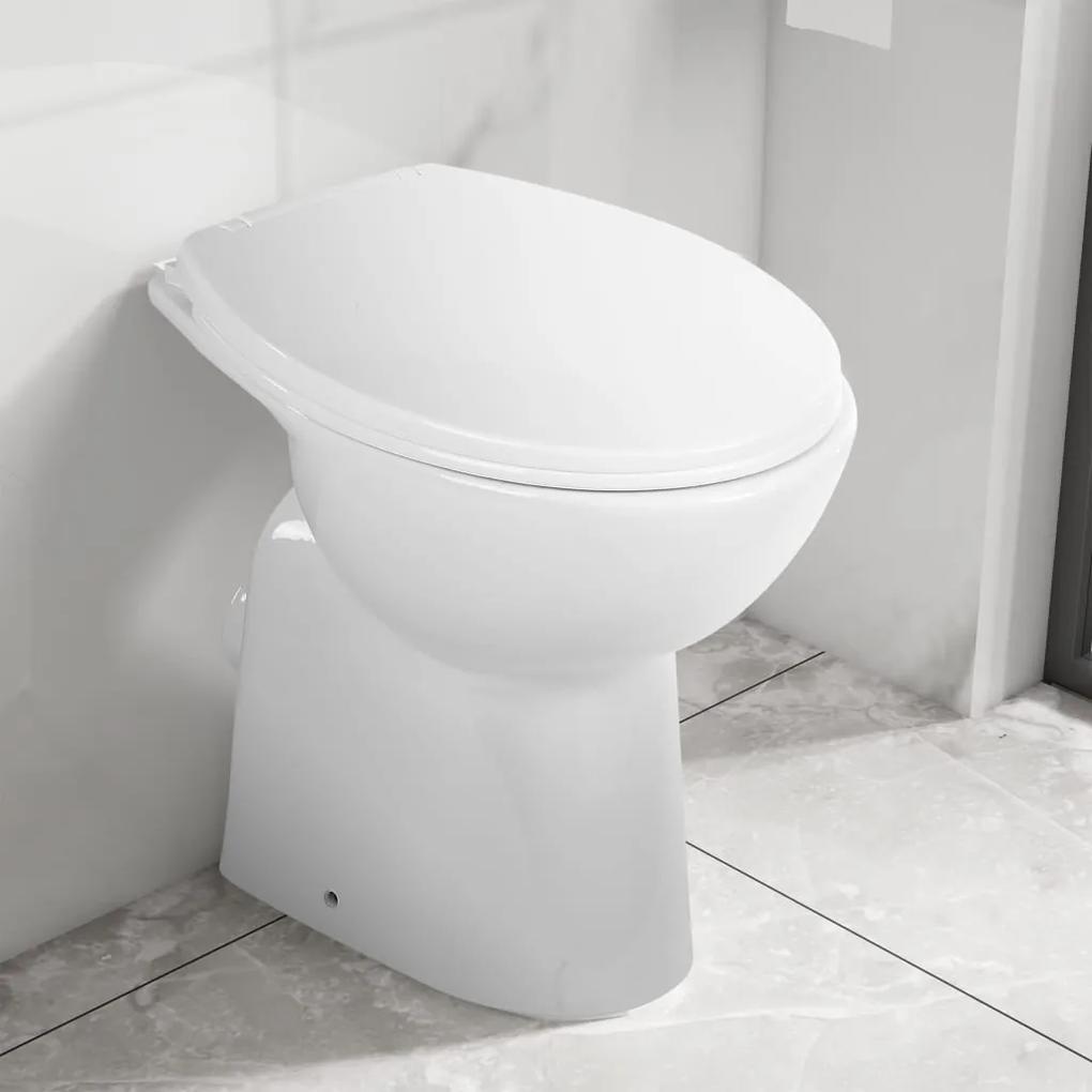 145779 vidaXL Vysoké WC bez okraje měkké zavírání o 7 cm vyšší keramika bílé