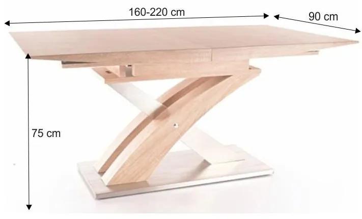 Tempo Kondela, s.r.o. Jídelní stůl, dub sonoma, 160x90 cm, BONET