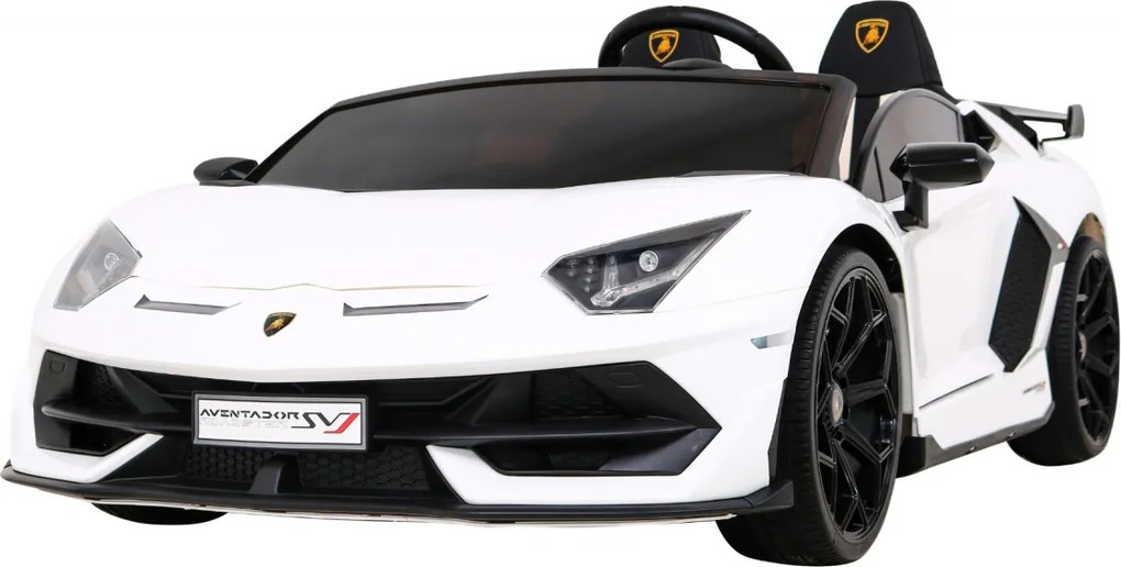 Ramiz Lamborghini SVJ DRIFT elektrické auto pro 2 děti bílé + funkce driftu + dálkové ovládání