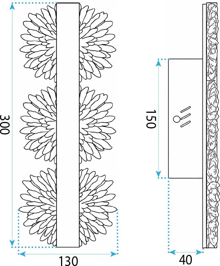 Toolight Toolight, LED nástěnné svítidlo, 9W, 500lm, 4000K, G149-3W, zlatá matná, OSW-04705
