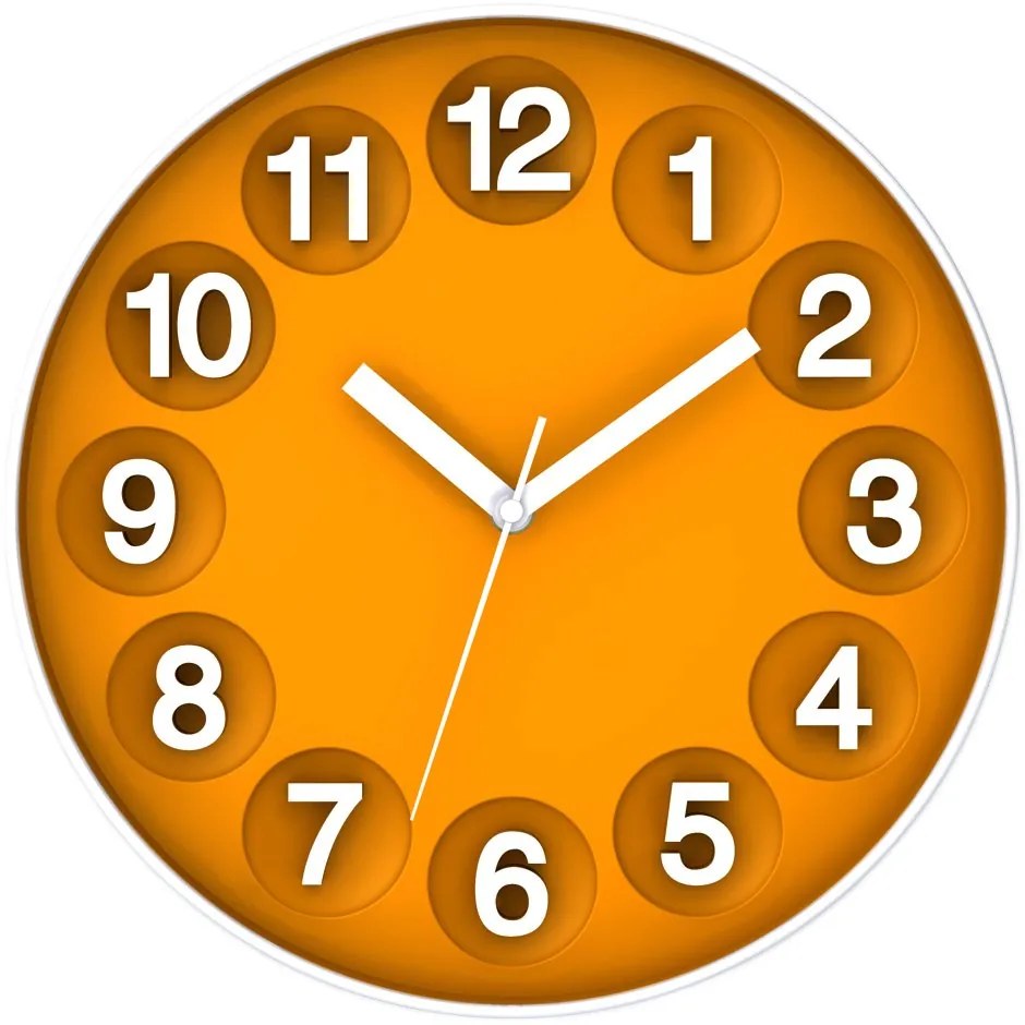 Postershop Nástěnné hodiny: Číselné kruhy (oranžová) - 30 cm