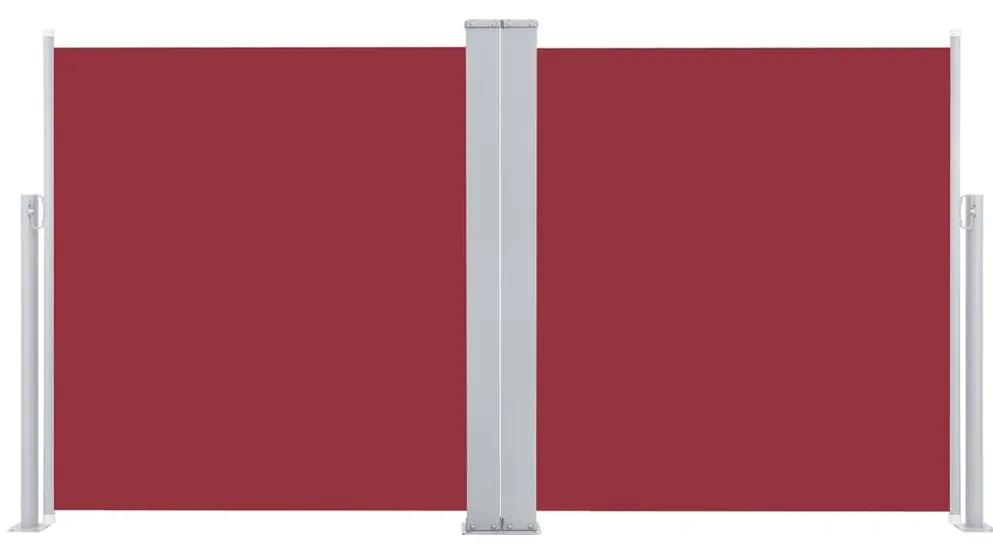 vidaXL Zatahovací boční markýza / zástěna červená 100 x 600 cm