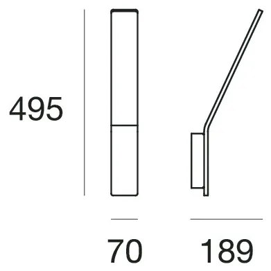 Stilnovo 7137 Lama, černé nástěnné LED osvětlení, 22W LED 3000K, výška 50cm