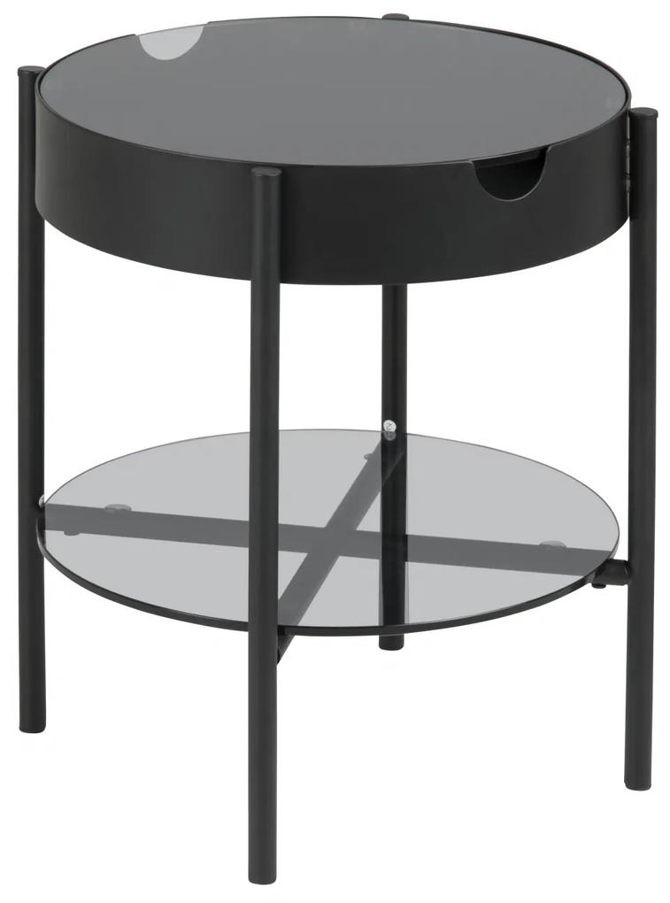 Bighome - Konferenční stolek TIPTON 45 cm, antracitová
