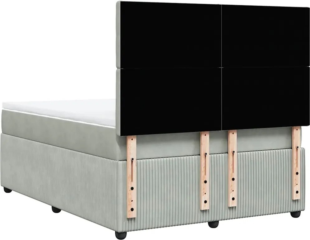 Box spring postel s matrací světle šedá 140x200 cm samet 3292370