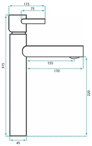REA-B8803 - Umyvadlová baterie TESS 31,5 cm zlatá
