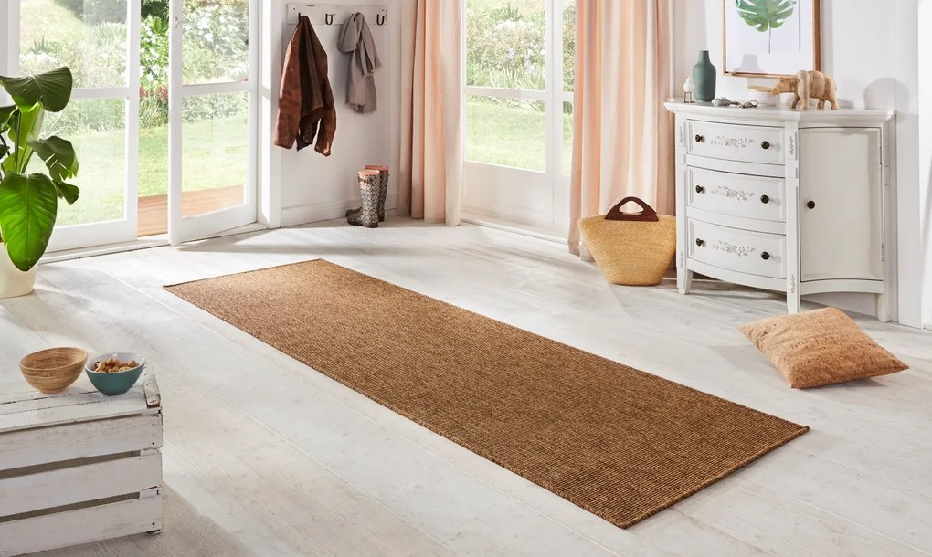 Behúň Nature 103530 Brown – na von aj na doma, 80x350, hnedá, chodba / predsieň, BT Carpet
