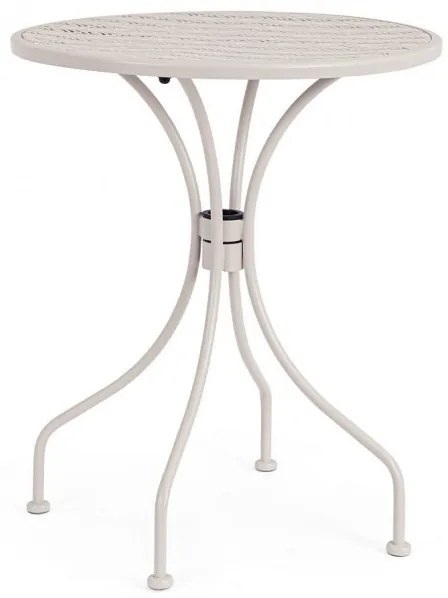 BIZZOTTO Kulatý zahradní kovový stůl LIZETTE světlý ø60 cm