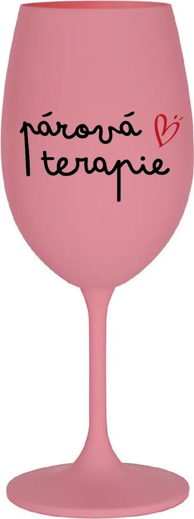 PÁROVÁ TERAPIE - růžová sklenice na víno 350 ml