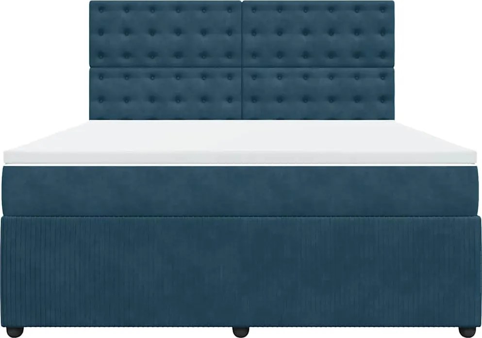 Box spring postel s matrací tmavě modrá 180x200 cm samet 3292422