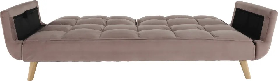 Rozkládací pohovka, starorůžový samet/buk, KAPRERA NEW
