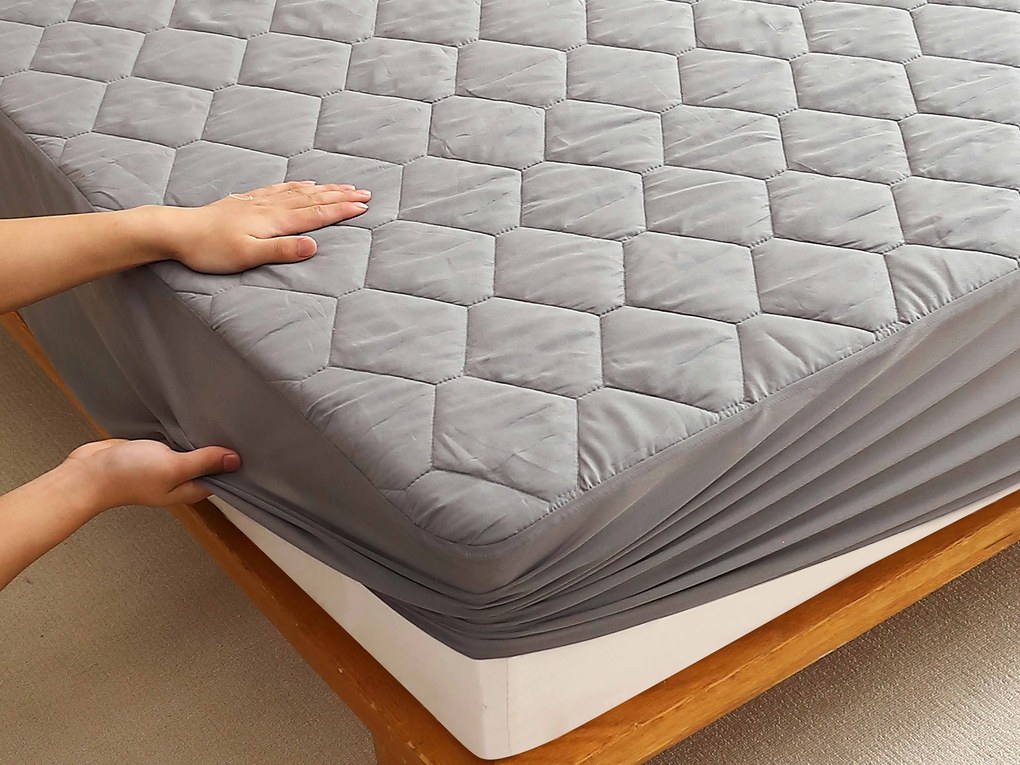 XPOSE® Prošívaný chránič matrace Exclusive - šedý 90x200 cm