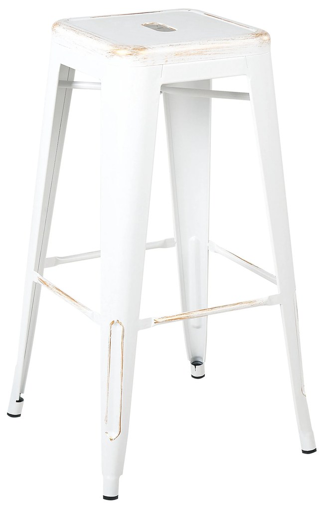 Sada 2 ocelových barových stoliček 76 cm bílé/zlaté CABRILLO Beliani