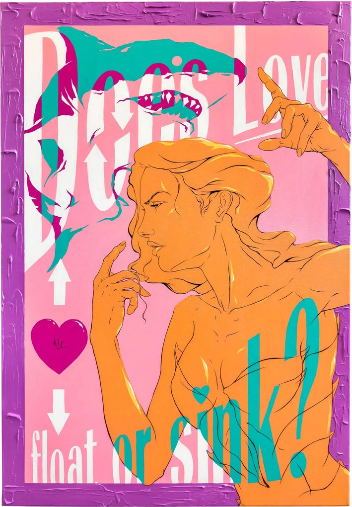 Ondřej Mio Michálek | Does Love Float or Sink? Rám: Černý, Velikost: 100 x 70 cm