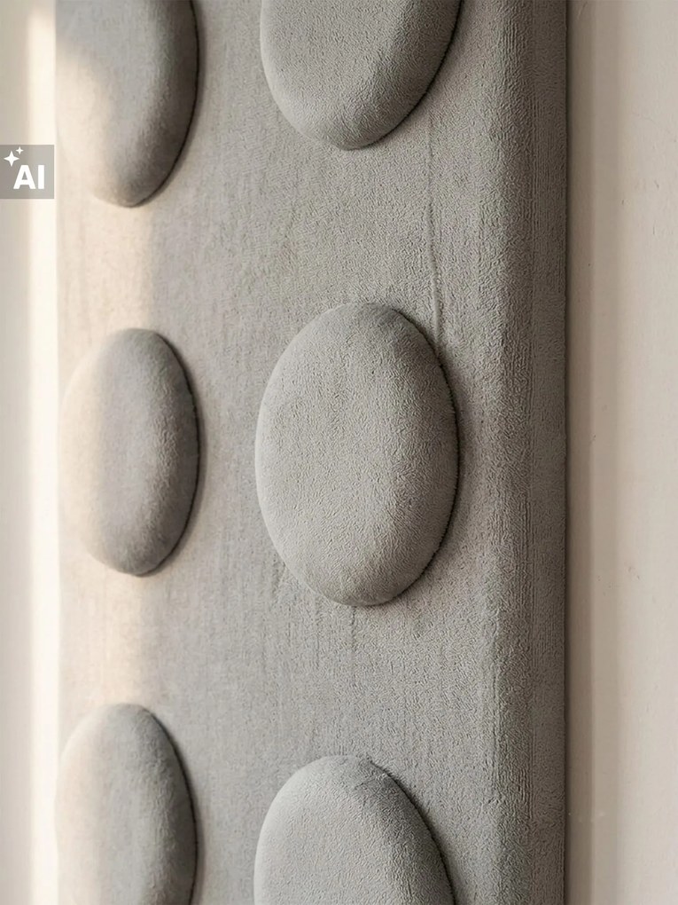 Sinsay - Sametový čalouněný panel ve tvaru kostky - šedá