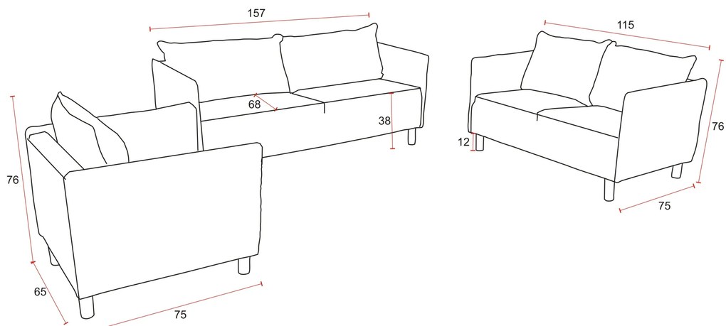 Designová sedací sestava MAELLA - béžová
