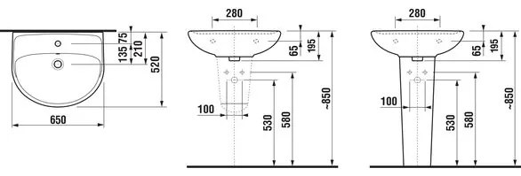 Jika Lyra Plus Umyvadlo 65x52 H8143840001041