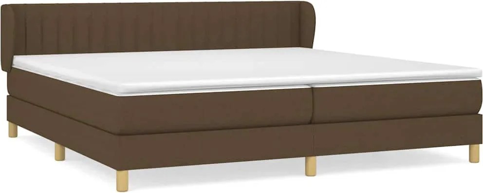 Box spring postel s matrací tmavě hnědá 200x200 cm textil 3126992