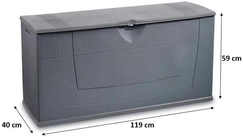 KIS KARISMA 200L skladovací box 119x40x59cm tmavě šedá