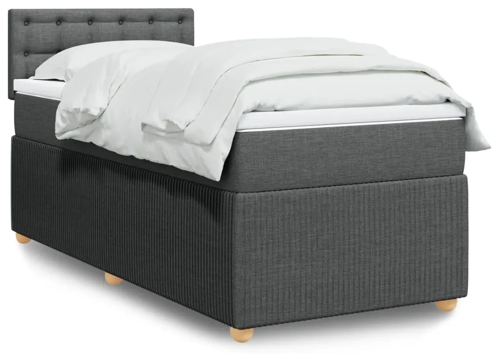 Box spring postel s matrací tmavě šedá 120x190 cm textil