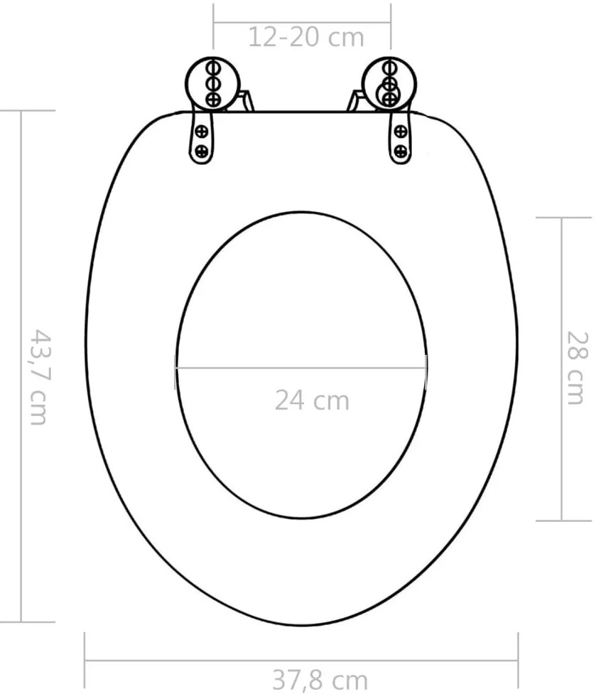 vidaXL WC sedátko s funkcí pomalého sklápění 2 ks MDF motiv bambusu