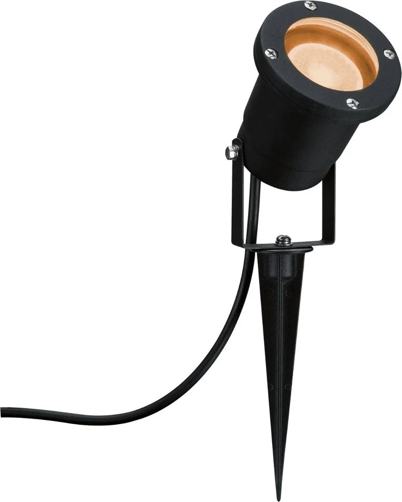 P 94731 LED bodové zahradní světlo zlaté světlo neláká hmyz IP65 kruhové 92mm 2200 - 2200K 4,3W 230V 38-38° černá kov - PAULMANN