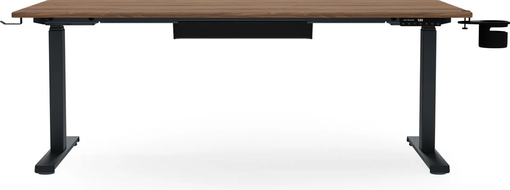 Elektrický stůl s regulací výšky ergonomický antracitový/ořech,1600x800 mm: ARIA