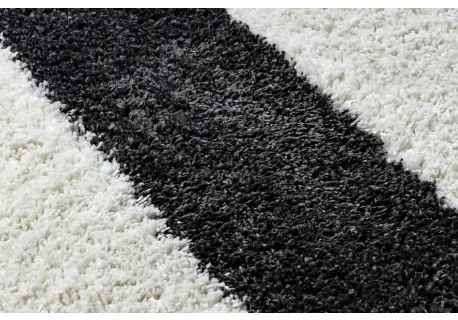 koberec UNION 4079 Pruhy šedá / krémovo střapce, Maroko Shaggy velikost 160x220 cm | krásné koberce cz