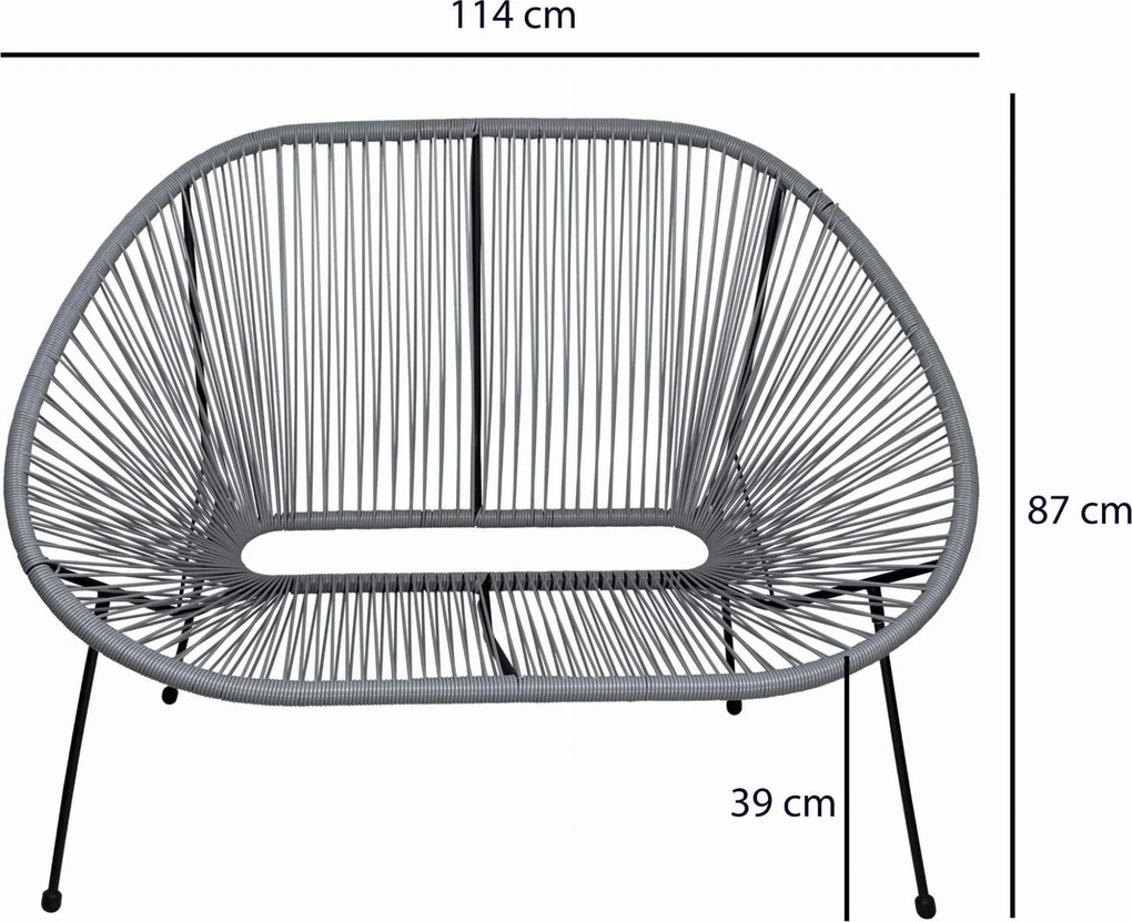 Zahradní lavička ACAPULCO - šedá