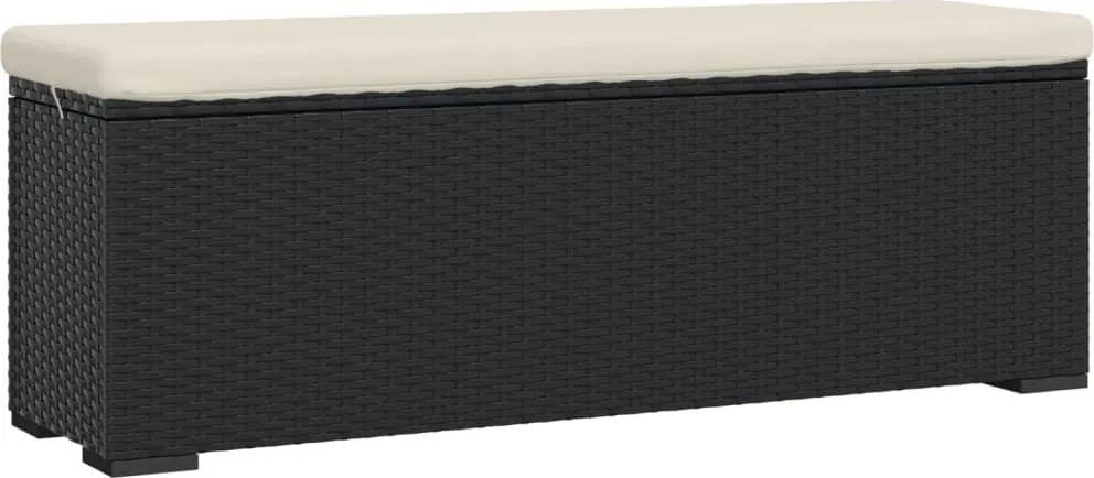 vidaXL Lavice s poduškou 110 x 30 x 40 cm polyratan [319396] Barva: Černá