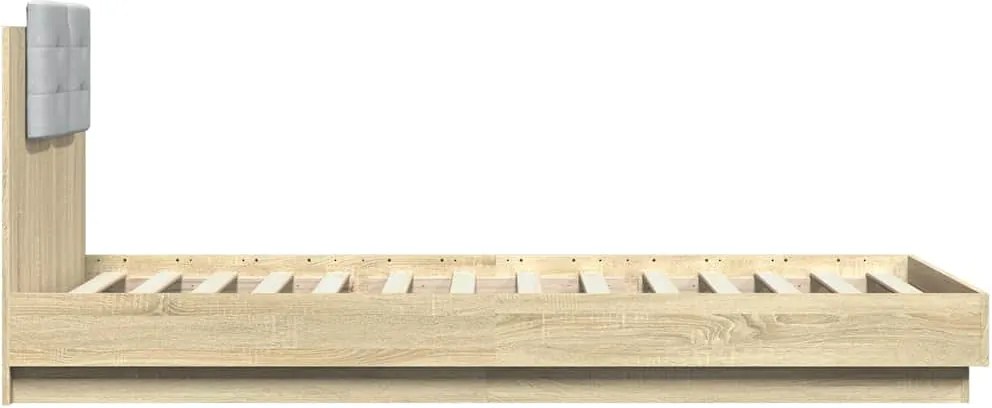 Rám postele s čelem dub sonoma 90 x 200 cm kompozitní dřevo 3209942