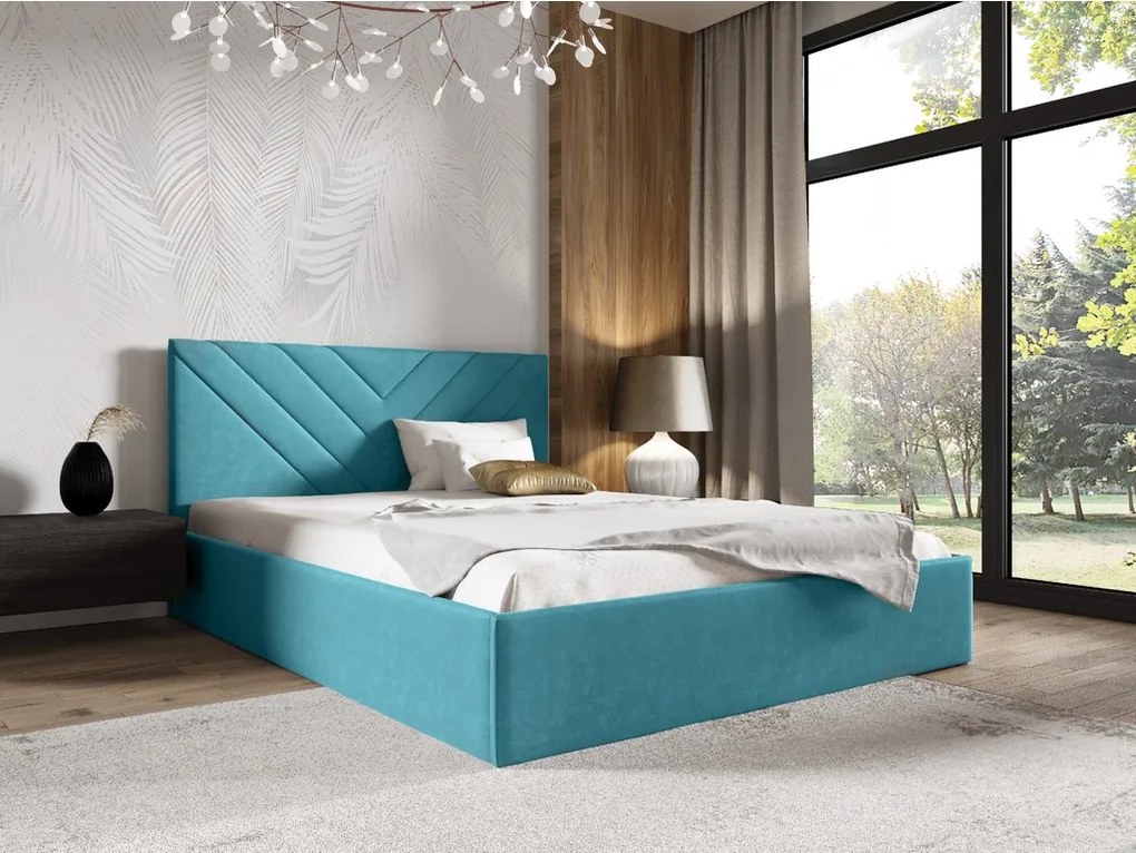 Eka Čalouněná postel LIZA 180x200 cm Barva látky Trinity: Hnědá (Trinity 2307), Úložný prostor: Bez úložného prostoru